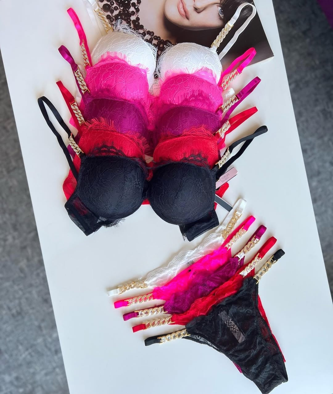 VS Net Style Padded Bra Set – Lamaisah pink